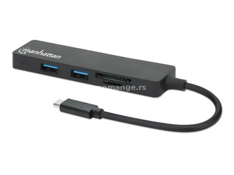 Mamhattan USB-C HUB 3port Manhattan 164948 3.2 G1/5Gbps/CR/Crni