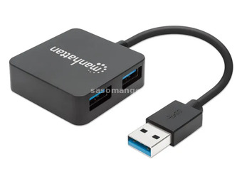 USB HUB 4port Manhattan 162296 3.2 G1/5Gbps/Crni