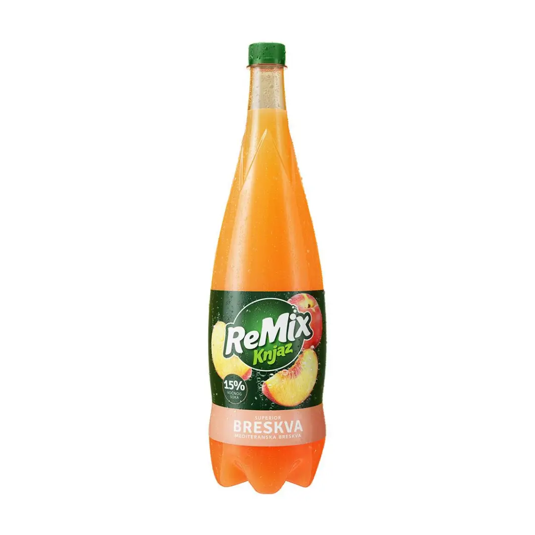 Knjaz Remix Gazirani sok Breskva, 1.5l