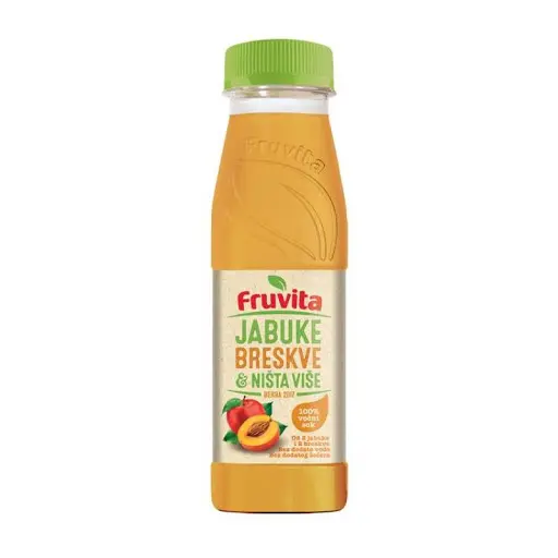 Fruvita Negazirani sok Jabuke i breskve, 0.33l