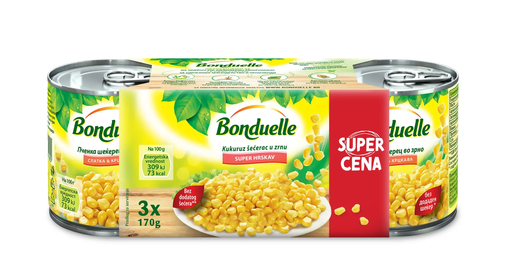 Bonduelle Kukuruz, 170g, 3 komada