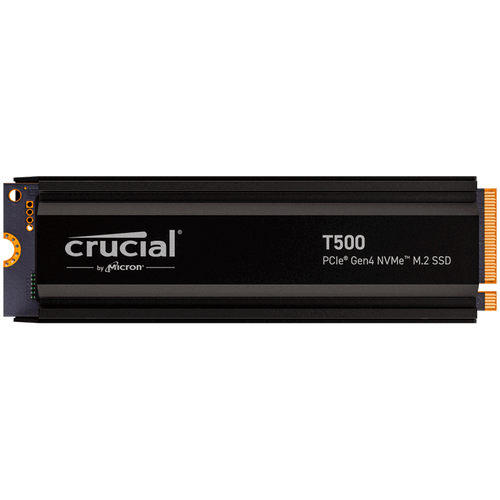 Crucial T500 1TB PCIe Gen4 NVMe M.2 SSD with heatsink