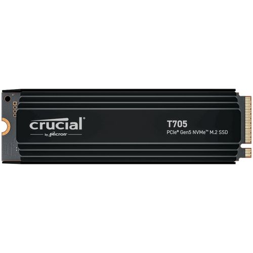 Crucial T705 1TB PCIe Gen5 NVMe M.2 SSD with heatsink