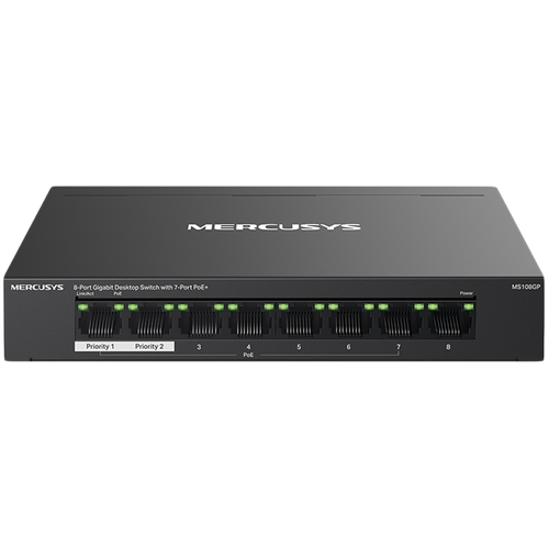 Mercusys MS108GP 8-Port Gigabit Desktop Switch with 7-Port PoE+