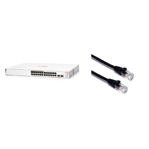 Aruba 1830 24G 2SFP PoE 195W Switch + patch kabl, Cat6 0.5m