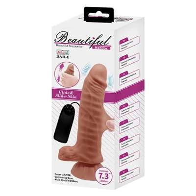 Vibro dildo sa pomerivom kožicom 18cm