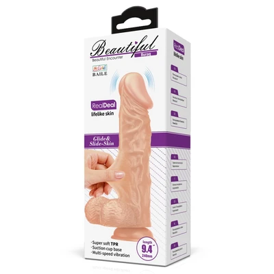 Penis vibro dildo 24cm sa rastegljivom kožicom