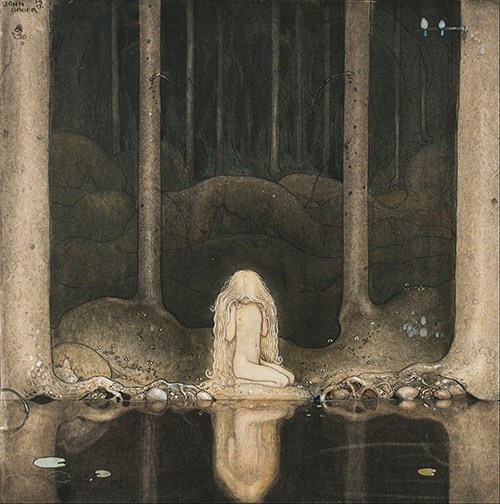 Princeza Tuvstar gleda u tamne vode šumskog jezera (1913)