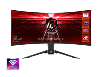 ASRock Monitor 34" AsRock PG34WQ15R2B VA 3440x1440/165Hz/1ms/HDMIx2/DP/zvučnici