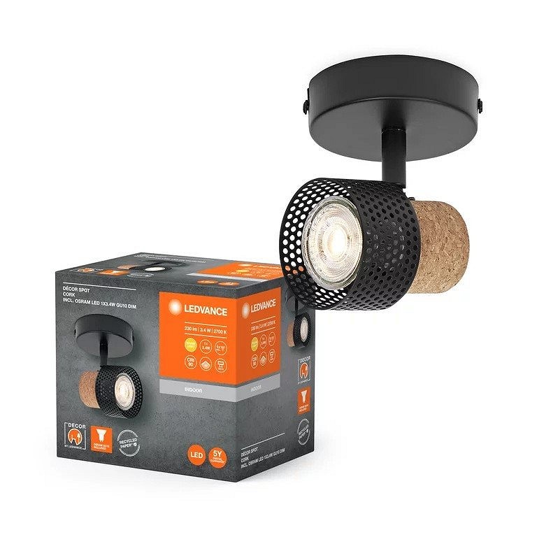 SPOT ZIDNA LAMPA 1XGU10 DECOR CORK BK LEDVANCE