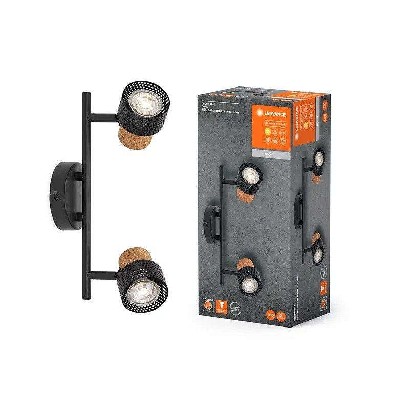 SPOT LAMPA 2XGU10 DECOR CORK BK LEDVANCE