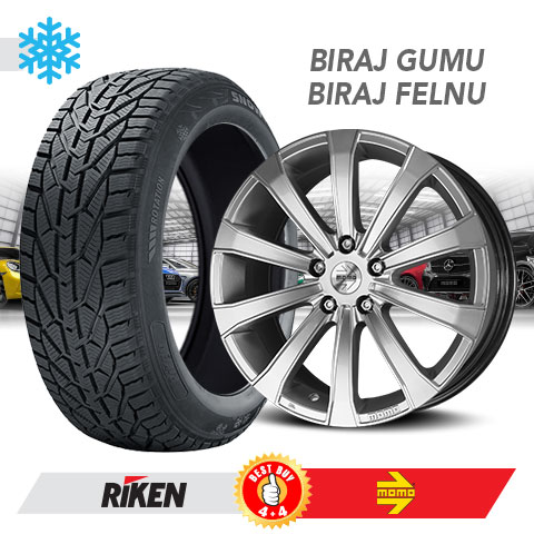 195/65 R15 SET Z RIKEN + MOMO EUR SIL 5/108