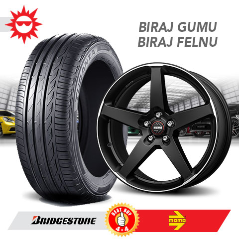 215/55 R17 SET BRIDGSTONE + MOMO FIV BP 5/112