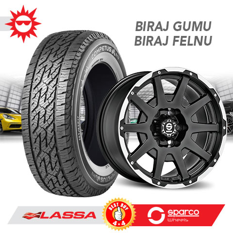 255/65 R17 SET LASSA + SPARCO DAKAR BP 6/114.3