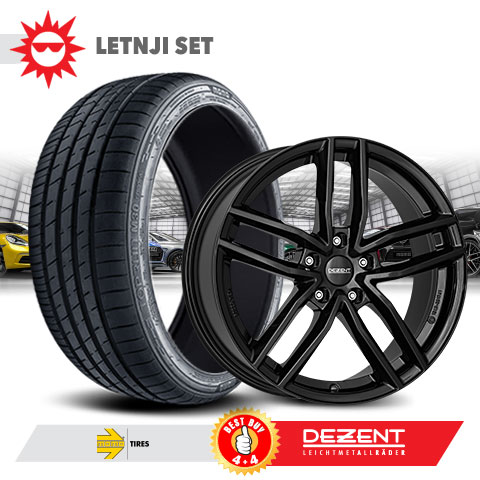 205/55 R16 SET MOMO + DEZENT TR BLK 5/112