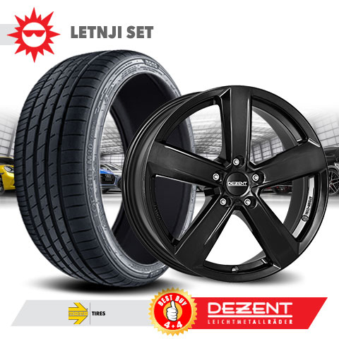 225/45 R17 SET MOMO + DEZENT TU BLK 5/112