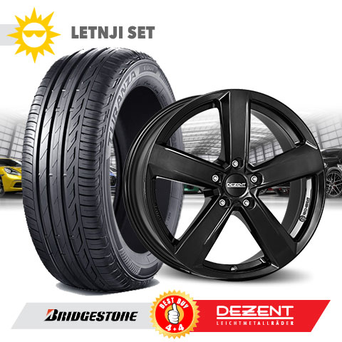 215/55 R17 SET BRIDGESTONE + DEZENT TU BLK 5/112