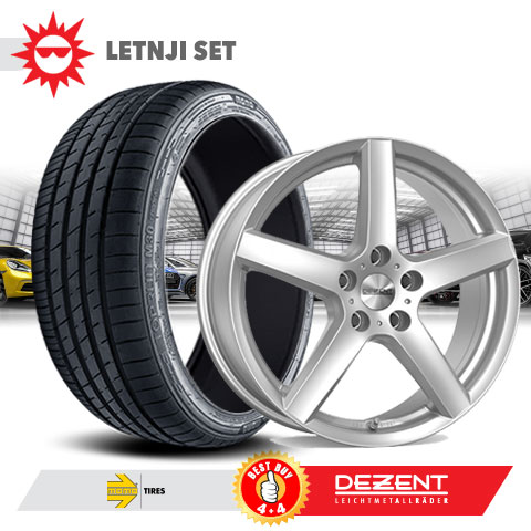 215/60 R16 SET MOMO + DEZENT TY SIL 5/108