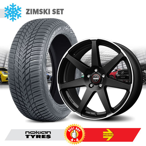 235/55 R18 SET Z NOKIAN + MOMO SEV MB POL 5/108