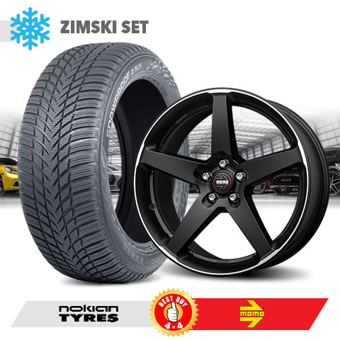 235/55 R18 SET Z NOKIAN + MOMO FIV MB POL 5/114.3