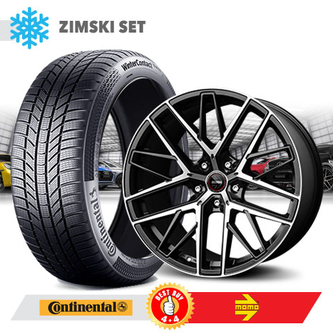 285/40 R21 SET Z CONTINENTAL + MOMO RFX01 MB POL 5/112