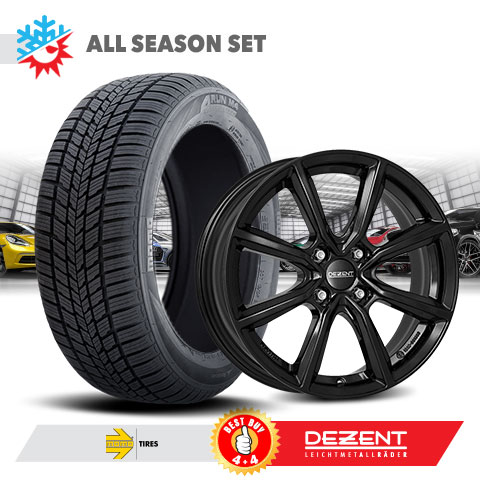 195/55 R16 SET ALL MOMO + DEZENT TN BLK 4/100