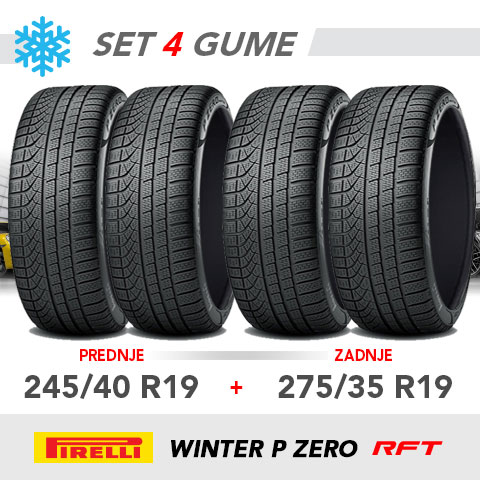 245/40 R19 x2 + 275/35 R19 x2 RFT PIRELLI WPZERO * SET 4 GUME