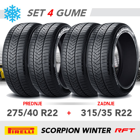 275/40 R22 x2 + 315/35 R22 x2 RFT PIRELLI S-WNT dot21 SET 4 GUME