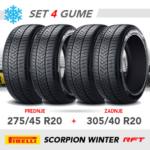 275/45 R20 x2 + 305/40 R20 x2 RFT PIRELLI S-WNT SET 4 GUME