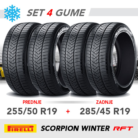 255/50 R19 x2 + 285/45 R19 x2 RFT PIRELLI S-WNT SET 4 GUME