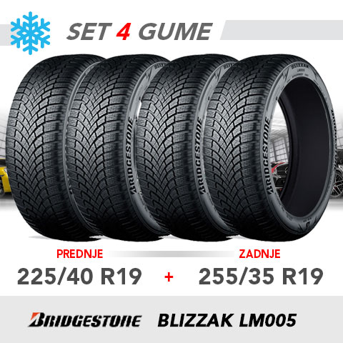 225/40 R19 x2 + 255/35 R19 x2 BRIDGESTONE LM 005 SET 4 GUME