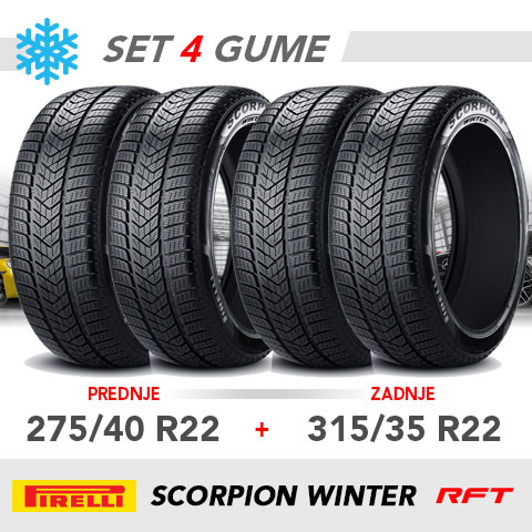 275/40 R22 x2 + 315/35 R22 x2 RFT PIRELLI S-WNT2 SET 4 GUME