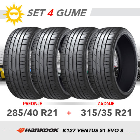 285/40 R21x2 + 315/35 R21x2 dot21 HANKOOK K127A SUV-SET 4 GUME