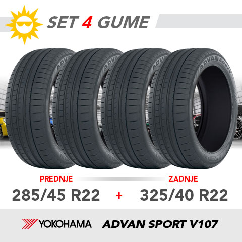 285/45 R22x2 + 325/40 R22x2 MO1 YOKOHAMA V107 - SET 4 GUME