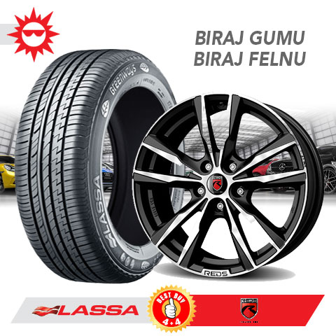 185/65 R15 SET LASSA + REDS K2 MB 4/100