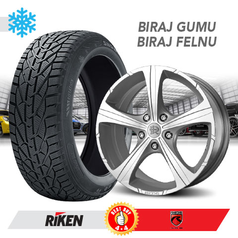 235/55 R17 SET Z RIKEN + REDS BK 5/108