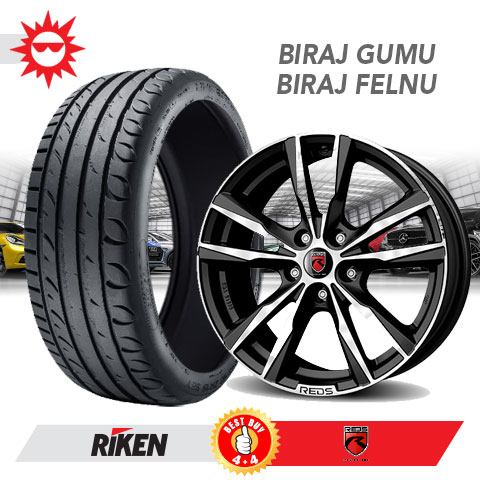 215/55 R17 SET RIKEN + REDS K2 BP 5/112