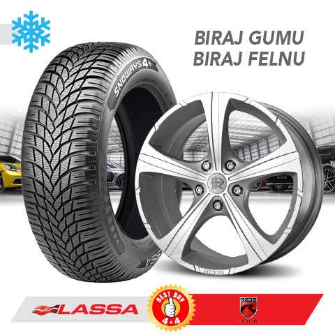 195/65 R15 SET Z LASSA + REDS BK 5/112/47