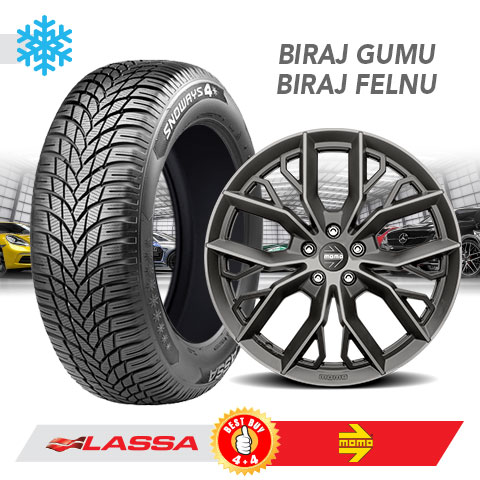 205/55 R16 SET Z LASSA + MOMO MAS 5/112