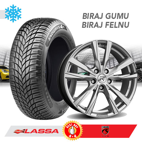 235/55 R18 SET Z LASSA + REDS K2 SIL 5/114,3