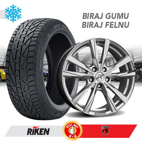 215/55 R16 SET Z RIKEN + REDS K2 SIL 5/108