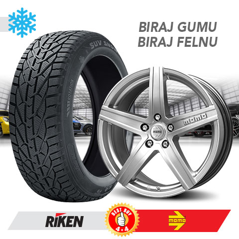 185/60 R15 SET Z RIKEN + MOMO HYP 5/100/35