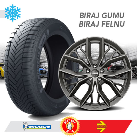 215/55 R17 SET Z MICHELIN + MOMO MAS ANT 5/112 + TPMS