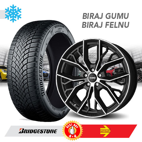 225/65 R17 SET Z BRIDGESTONE + MOMO MAS POL 5/114.3 + TPMS