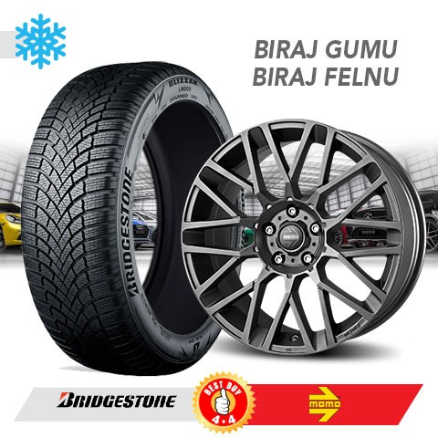 215/55 R17 SET Z BRIDGESTONE + MOMO REV ANT 5/114.3 + TPMS