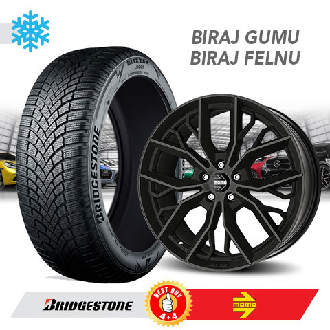 215/65 R17 SET Z BRIDGESTONE + MOMO MAS BLK 5/114.3 + TPMS