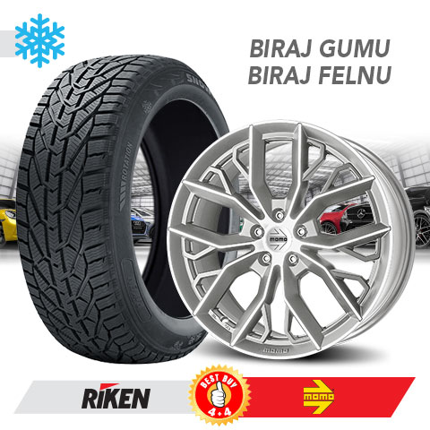 215/55 R17 SET Z RIKEN + MOMO MAS SIL 5/114.3 + TPMS