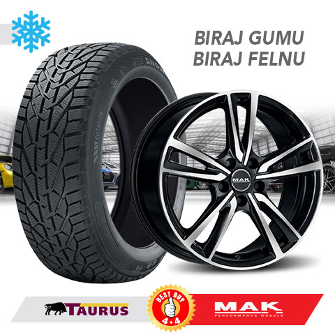 215/60 R17 SET Z TAURUS + MAK ICONA BLK 4/108