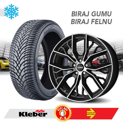 215/65 R17 SET Z KLEBER + MOMO MAS POL 5/114.3 + TPMS