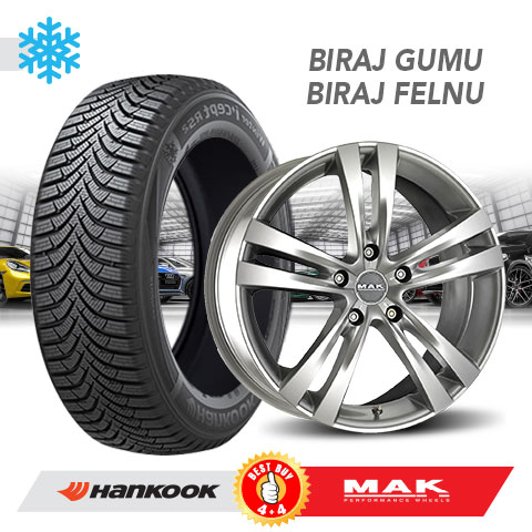 185/65 R15 SET Z HANKOOK + MAK ZENITH SIL 4/100